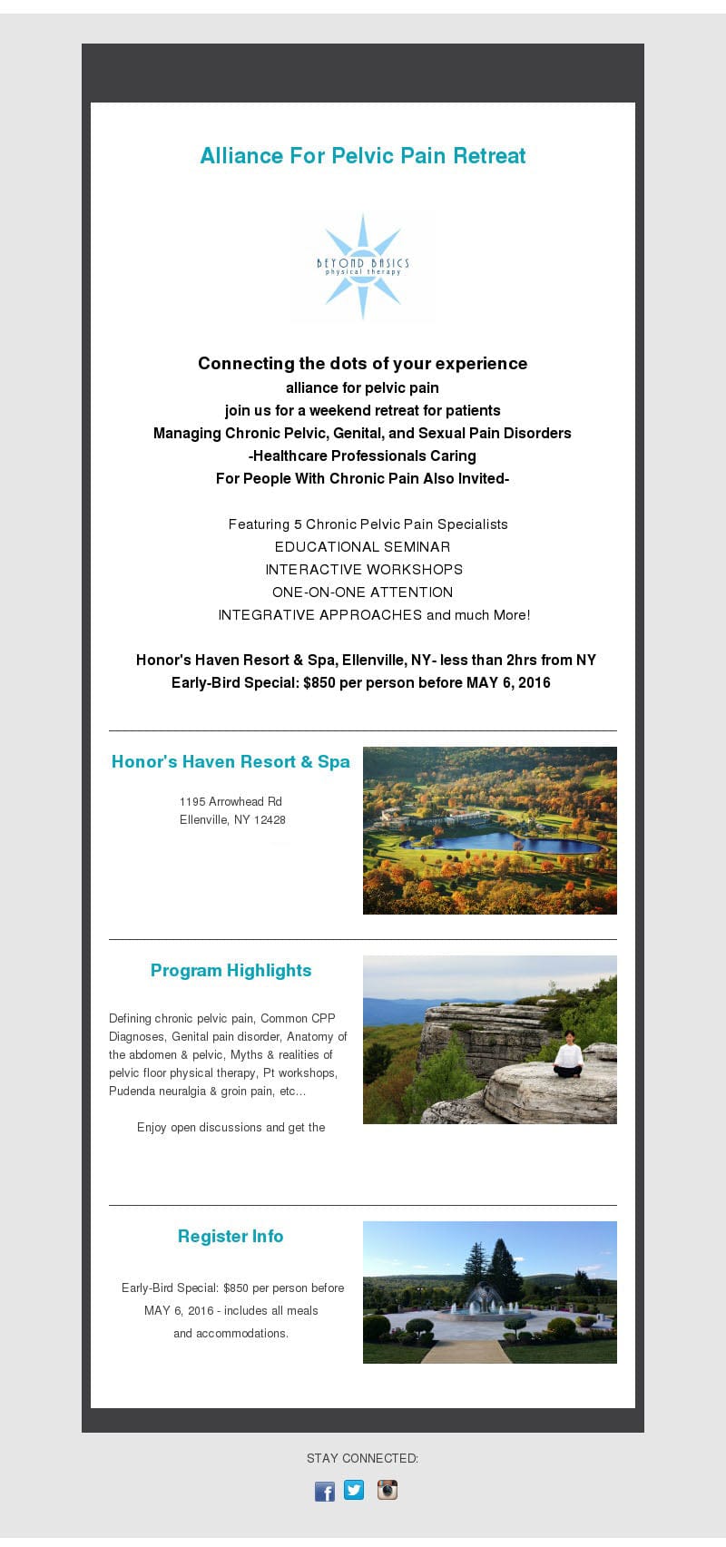 Alliance for Pelvic Health Retreat: May 20-22 Event